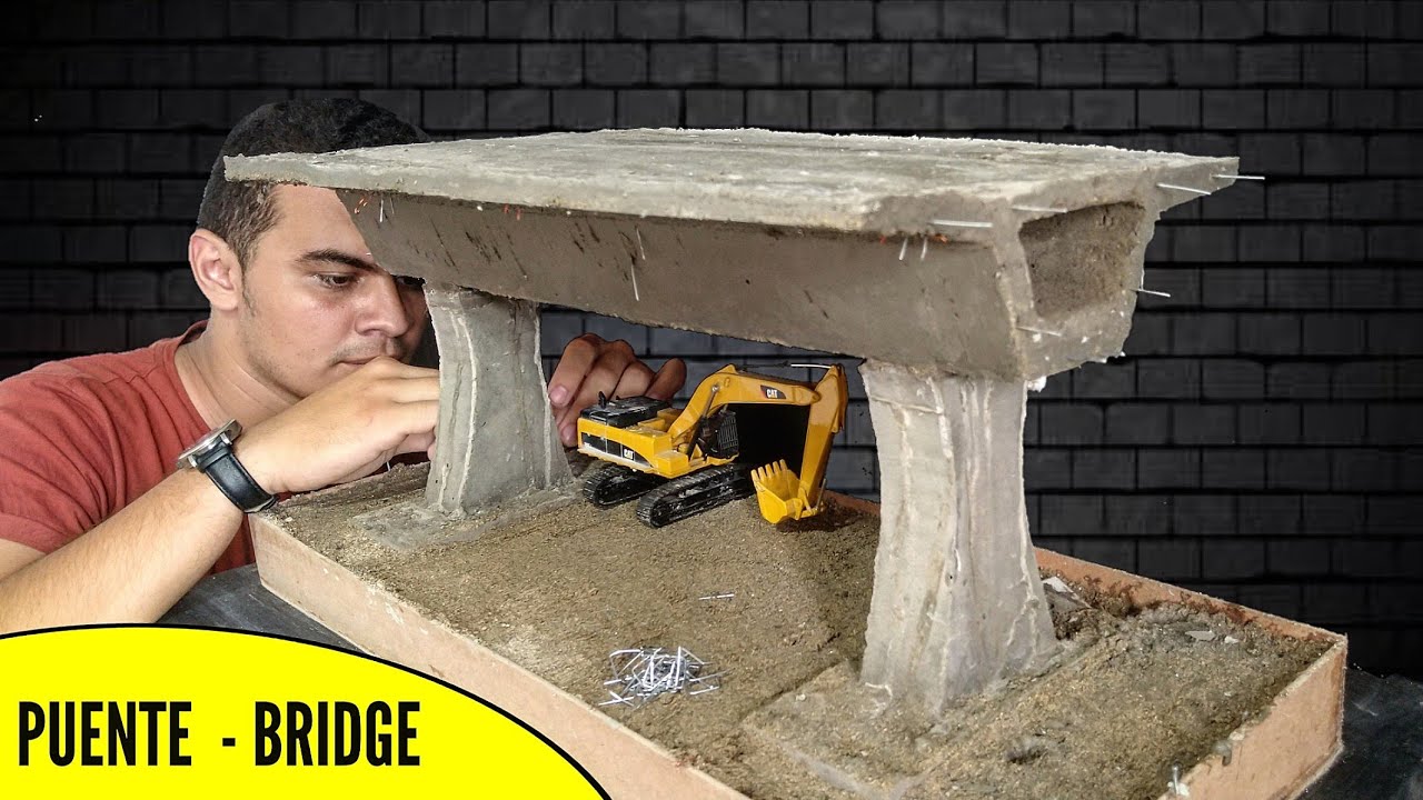 🚧 Mini contrucción Modelo de puente en concreto, cement bridge Construction model ( parte 2 ...