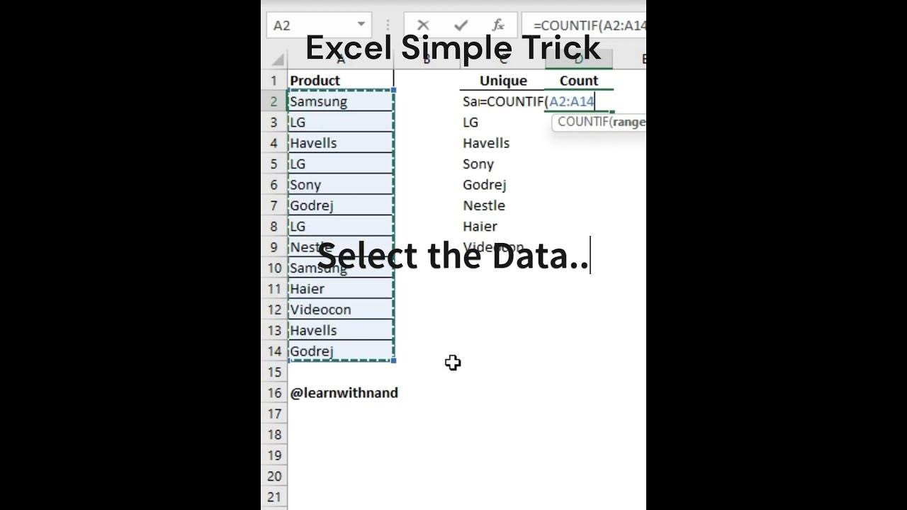 Shorts Excel Simple Trick Excel Youtubeshorts Trending Trendingshorts Viral Viralvideo