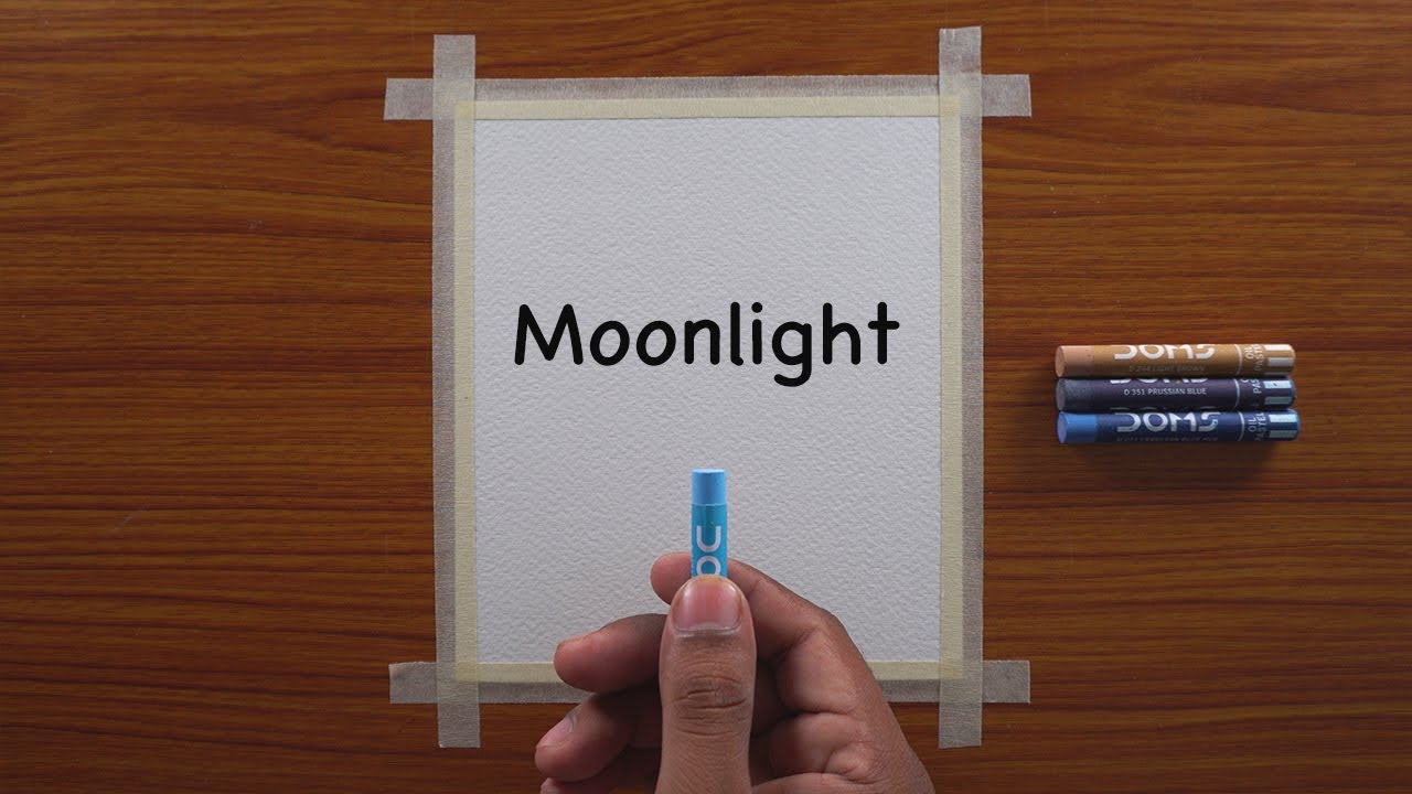 How to Draw Moonlight Scenery with Oil Pastels / oil pastel Drawing for beginners - YouTube