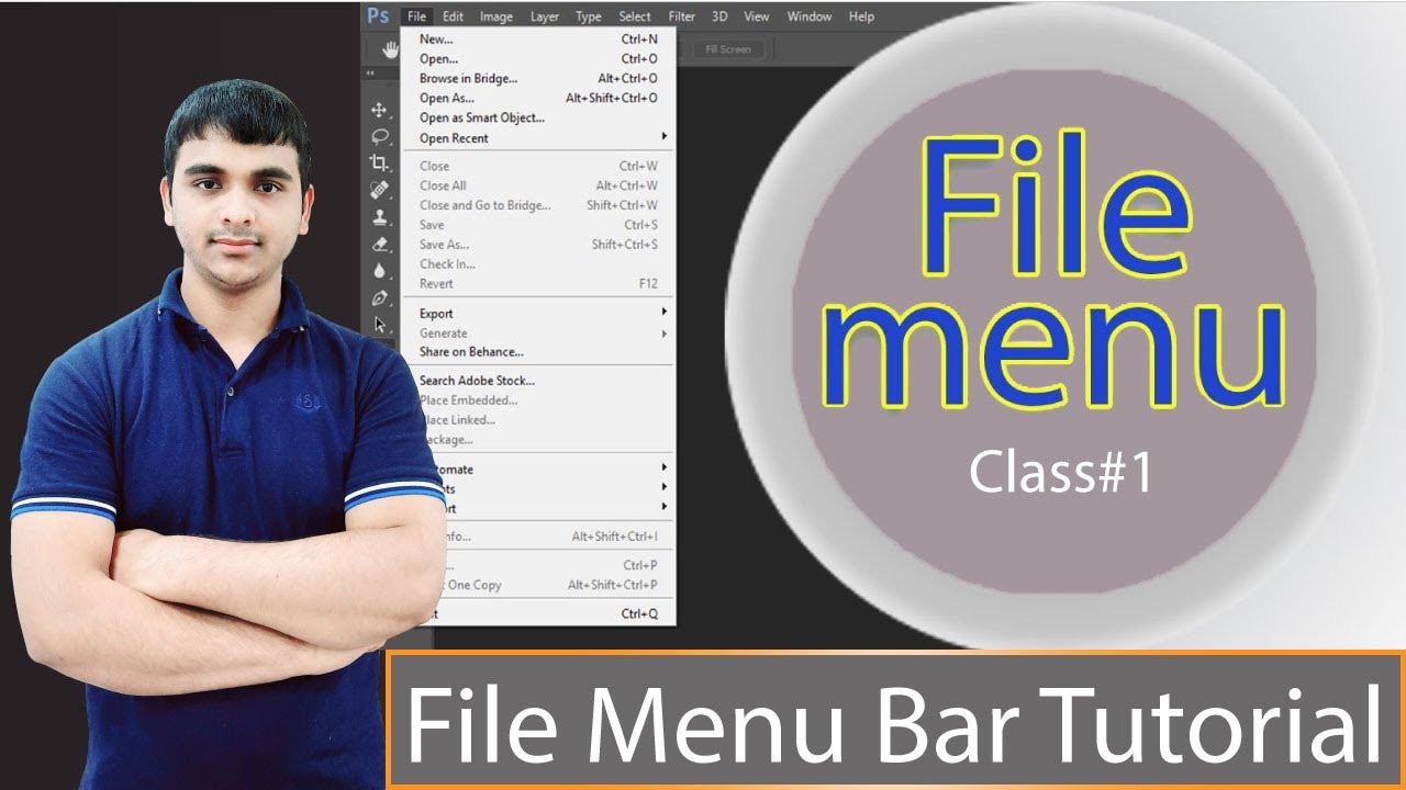 How to use File Menu Bar Options in Photoshop cc, #filemenubar, file ...