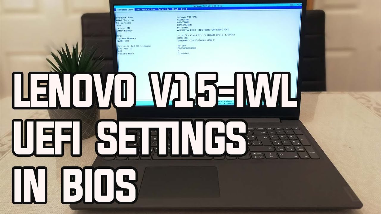 Lenovo v15-iwl Uefi Settings - YouTube