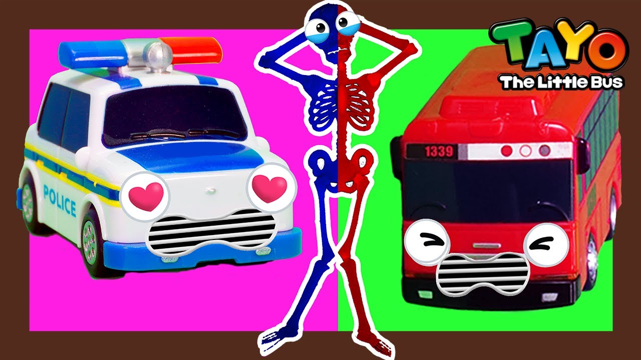 Tayo Toys Monster Police Cars l बहादुर राक्षस कारें l ग्लोइंग स्केलोटन ...