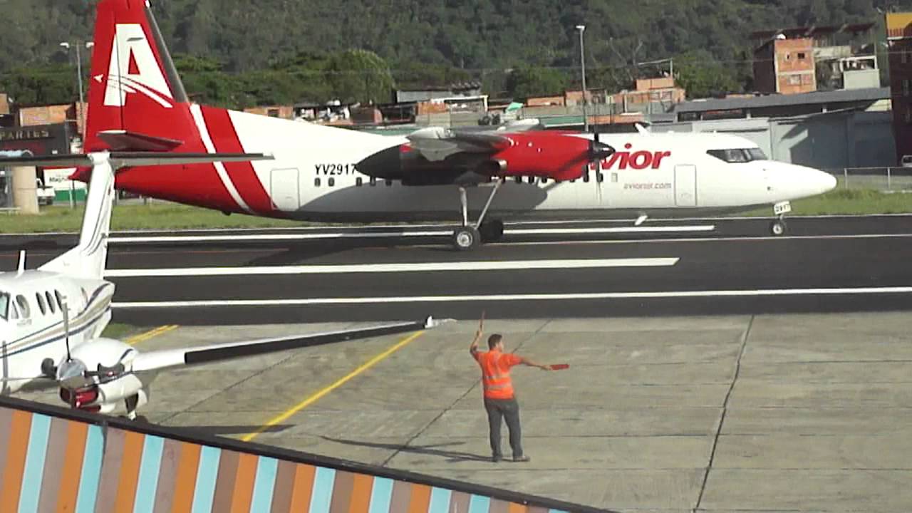 FOKKER F-50 LANDING TEST FLIGHT | Avior Airlines Merida Venezuela - YouTube