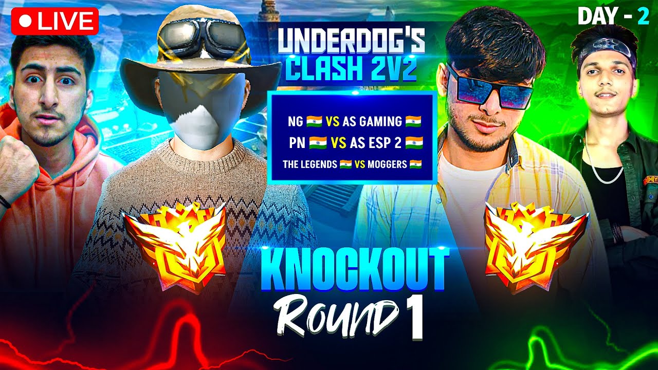 2v2 TOURNAMENT 🏆 KNOCKOUT ROUND 1 🔥 FT. NG, PN @NonstopGaming_ FREE FIRE LIVE - YouTube