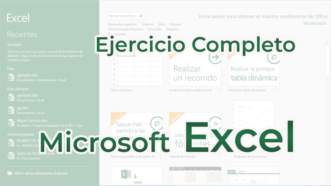 Ejercicio Completo Excel - YouTube