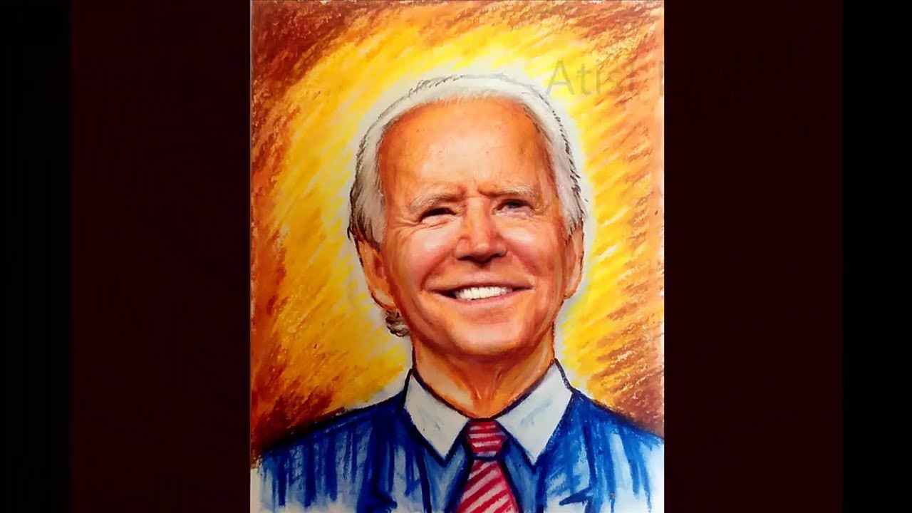 How to draw Joe Biden Drawing Time Lapse / Joe Biden live painting ...