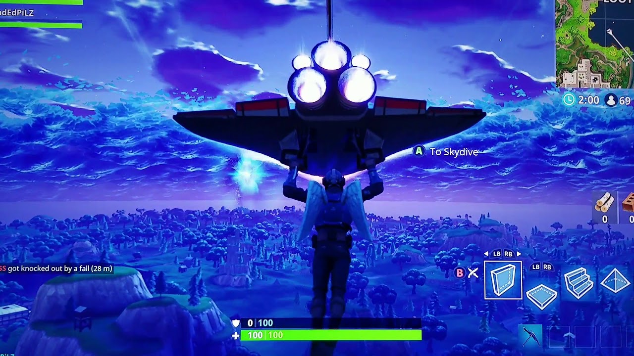 Fortnite rocket launch season 4 from the sky - YouTube