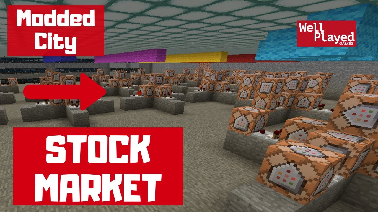 Working Stockmarket In Minecraft!! | Minecraft Modded City Ep 12 - YouTube
