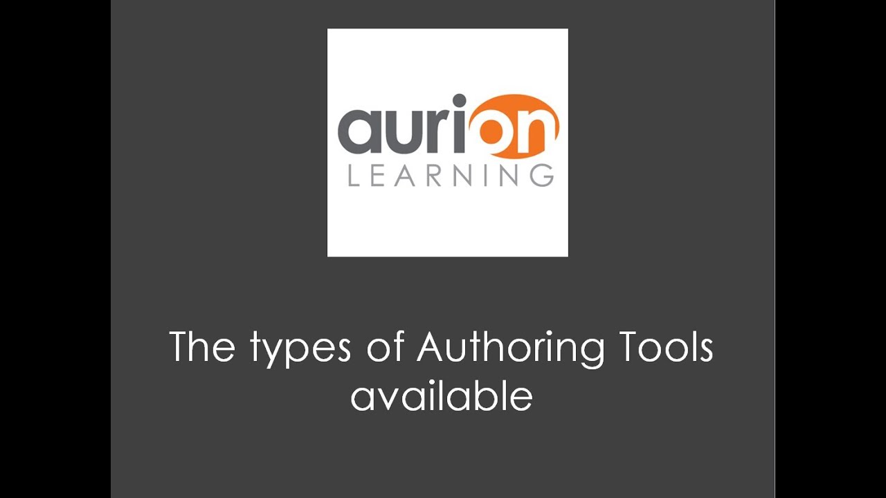 The types of Authoring Tools available - YouTube