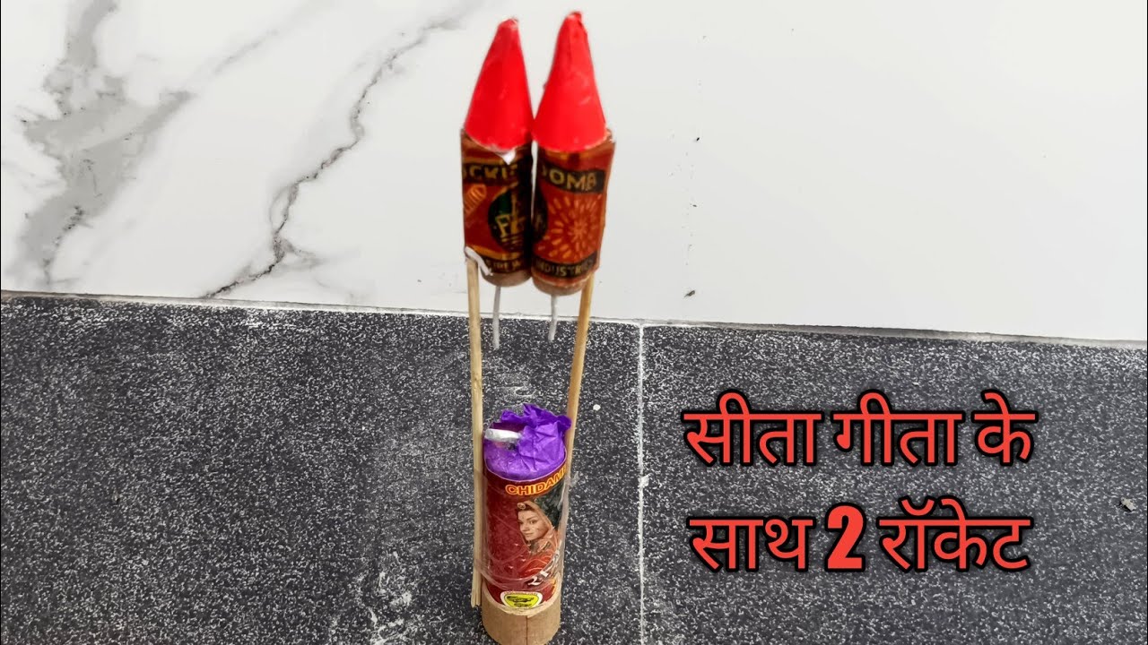 two rocket with seeta geeta crackers experiment 💥🔥#diwalistash2021 # ...