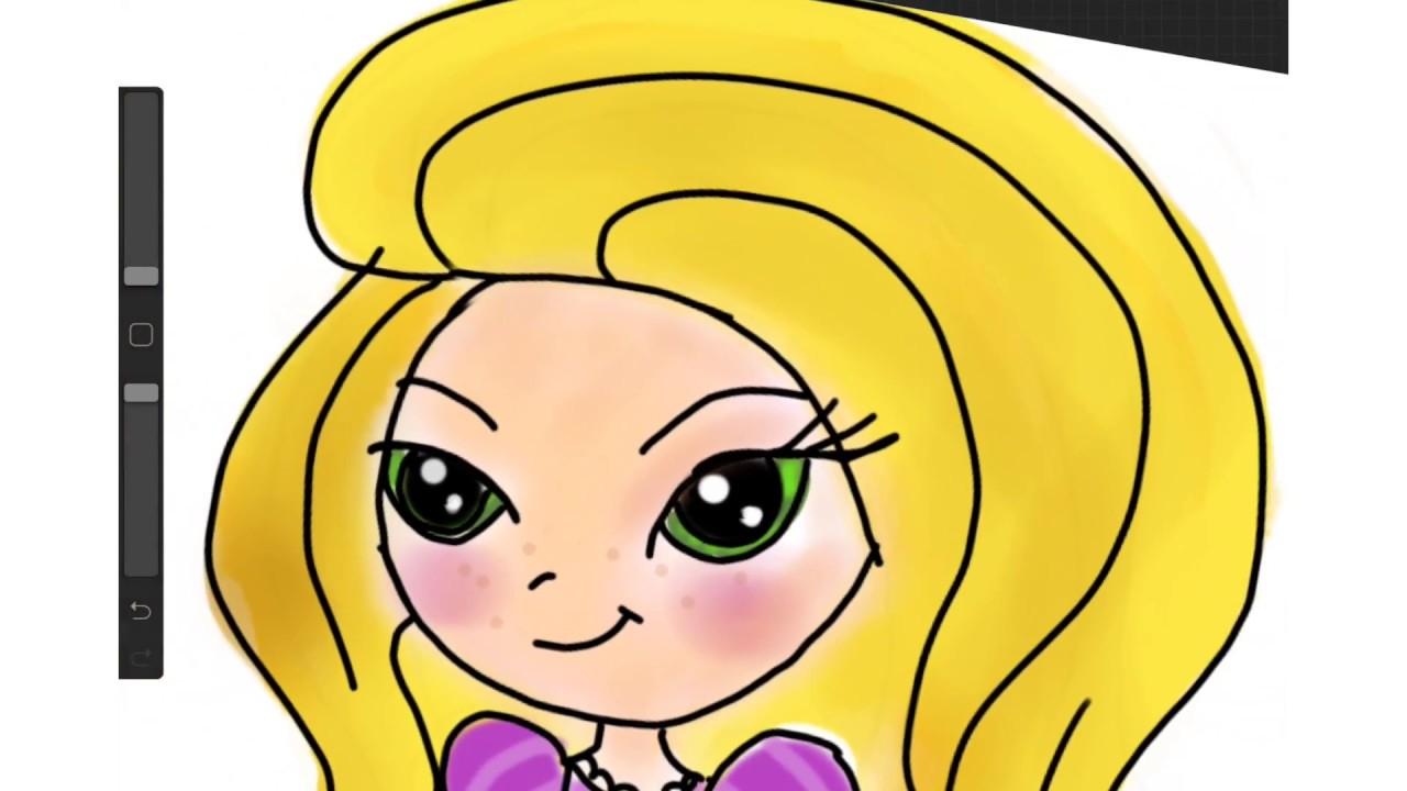 How to Draw Rapunzel from Tangled Cute and Easy - YouTube