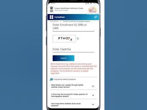 We're experiencing a delay in processing your request | UIDAI technical ...
