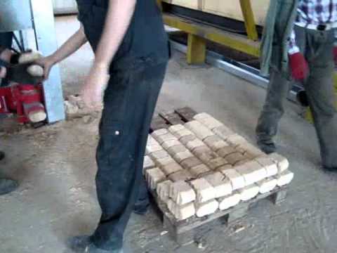 Hydraulic Wood and Biomass Brick Press - YouTube