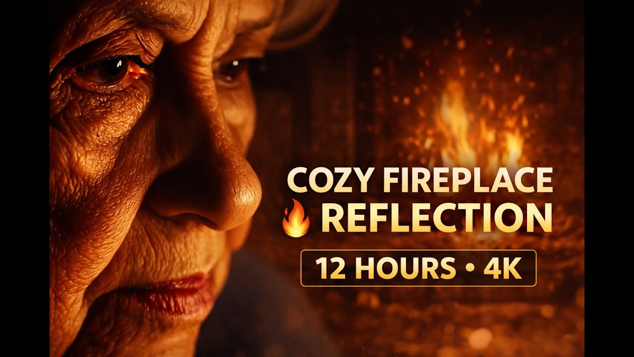 Cozy Fireplace Reflection 🔥 12 Hours | Deep Relaxation & Fire Sounds ...
