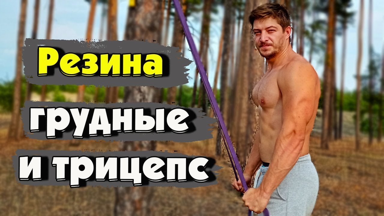 Тренировка грудь трицепс с резиновыми петлями Youtube