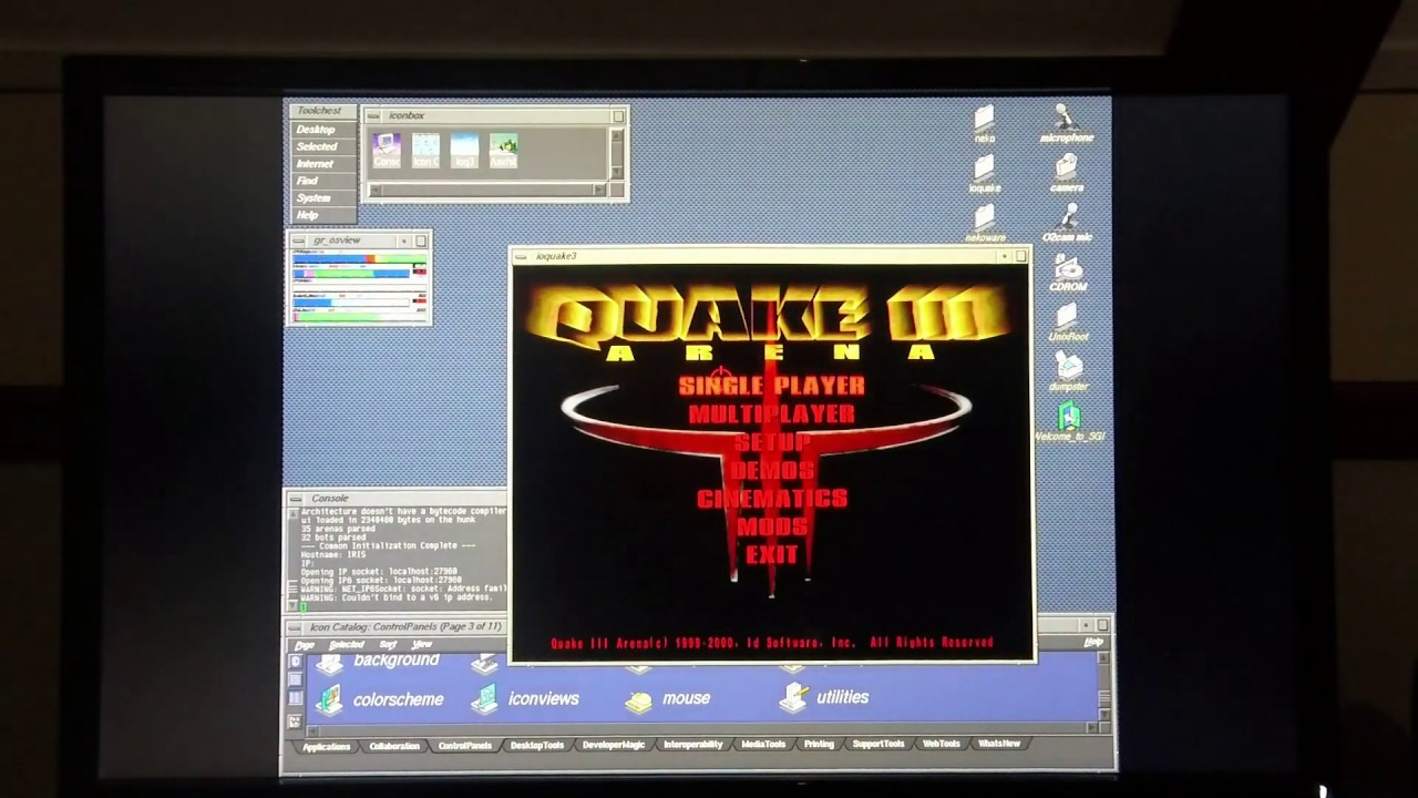 Playing ioquake3 on a Silicon graphics O2 - YouTube