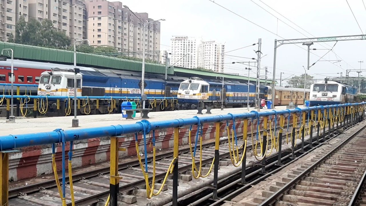 Train Arriving with WDP4 Loco and getting placed parallely between two ...
