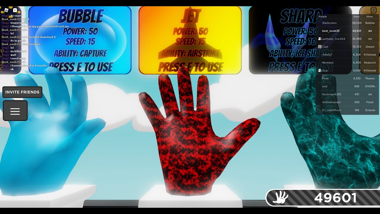 New pilot/jet glove rework showcase (slap battles) - YouTube