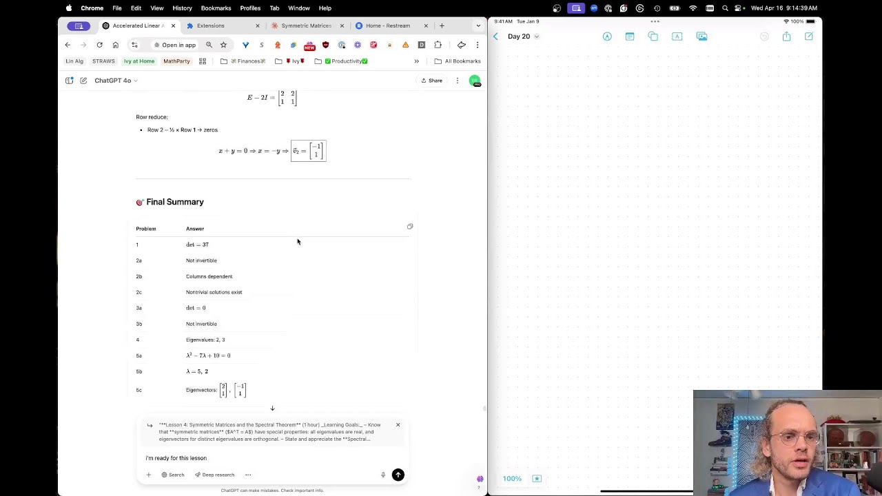 Can ChatGPT Teach Me Linear Algebra? Day 20 - YouTube