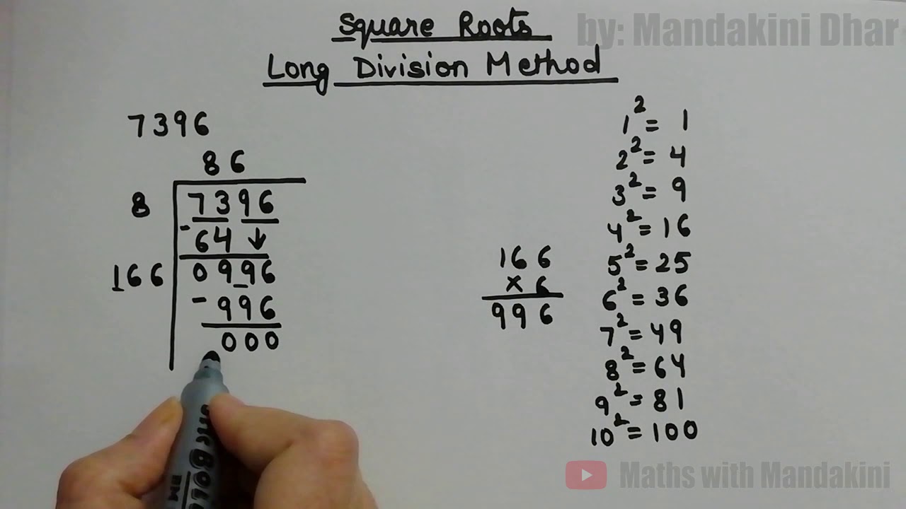Square Roots Long Division Method YouTube Square Roots Long Division Method YouTube