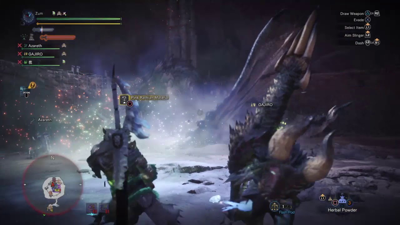 Monster Hunter: World_Tempered Azure Rathalos + Tempered Pink Rathian ...