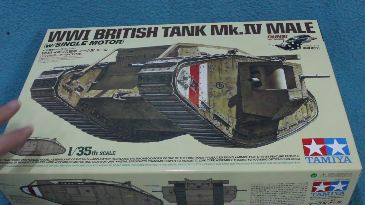 In-Box Review: Tamiya Mk IV Tank Male - YouTube