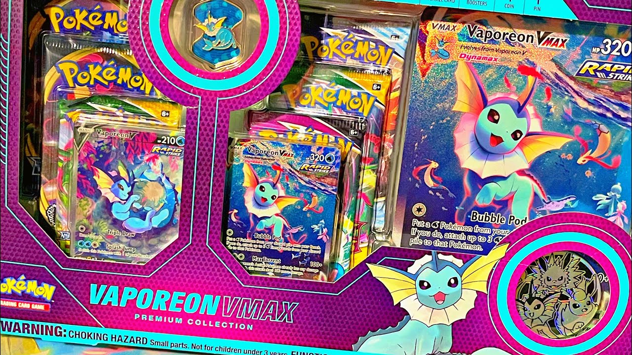 Vaporeon v max promo box *finally got one* Pokemon - YouTube