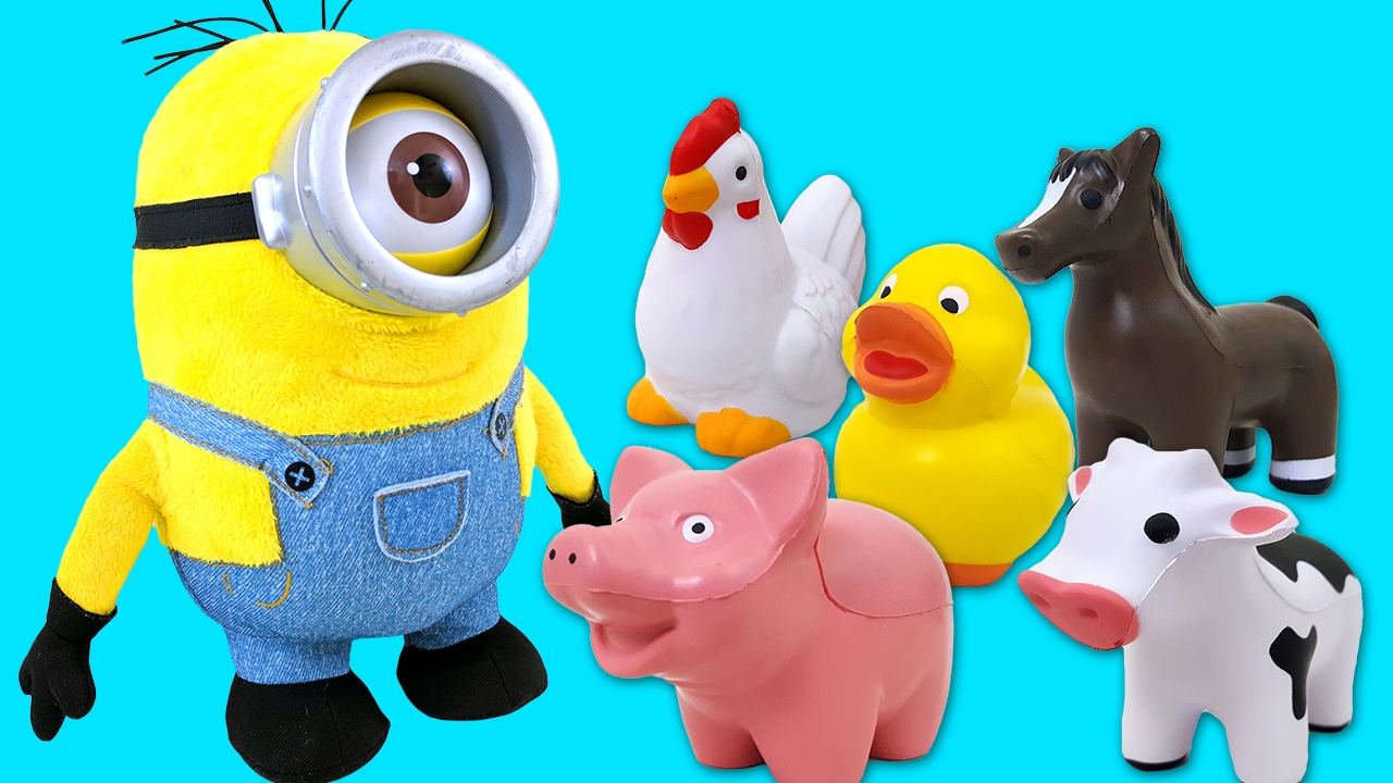 Preschool Kids and Minions learn Farm Animals - YouTube
