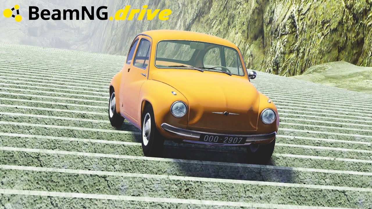 Cars vs Stairs Difficult Terrain Supercar Crash - BeamNG Drive | F8 ...