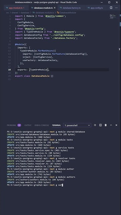 Let's create a simple NodeJS GraphQL API with NestJS, PostgreSQL and TypeORM #Shorts - YouTube