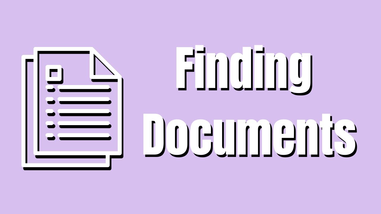 How to Find a Document | Simple Step-By-Step - YouTube
