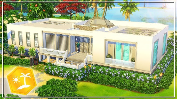 Paradise Beach Mansion No Cc Sims 4 Speed Build