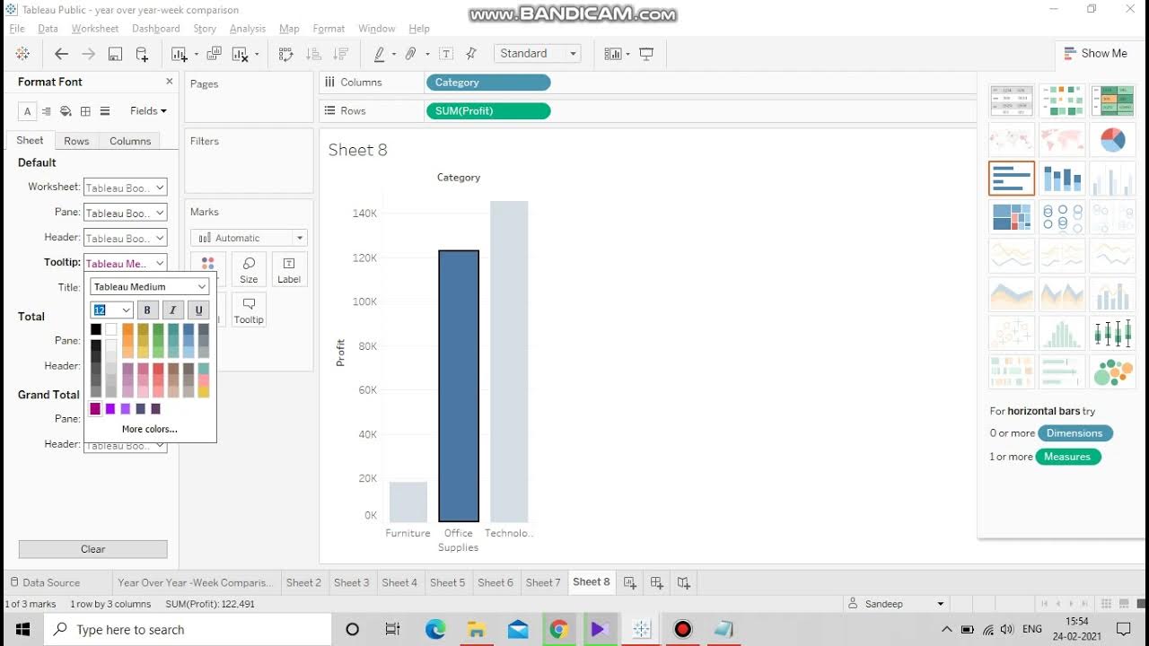 How to Change Color and Font of a tool tip- Tableau - YouTube
