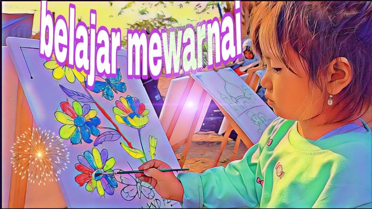 Belajar mewarnai Gradasi bunga dengan cat air untuk anak-anak - YouTube