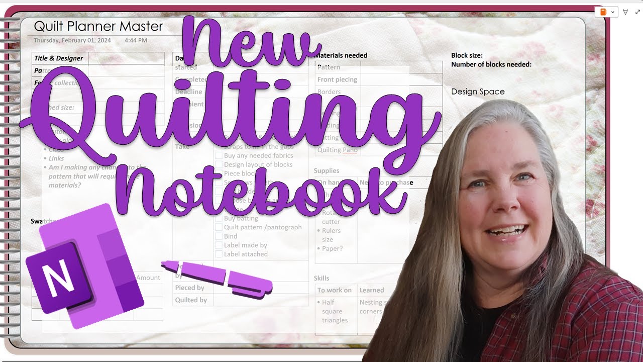 Creating a new quilting notebook in OneNote - YouTube
