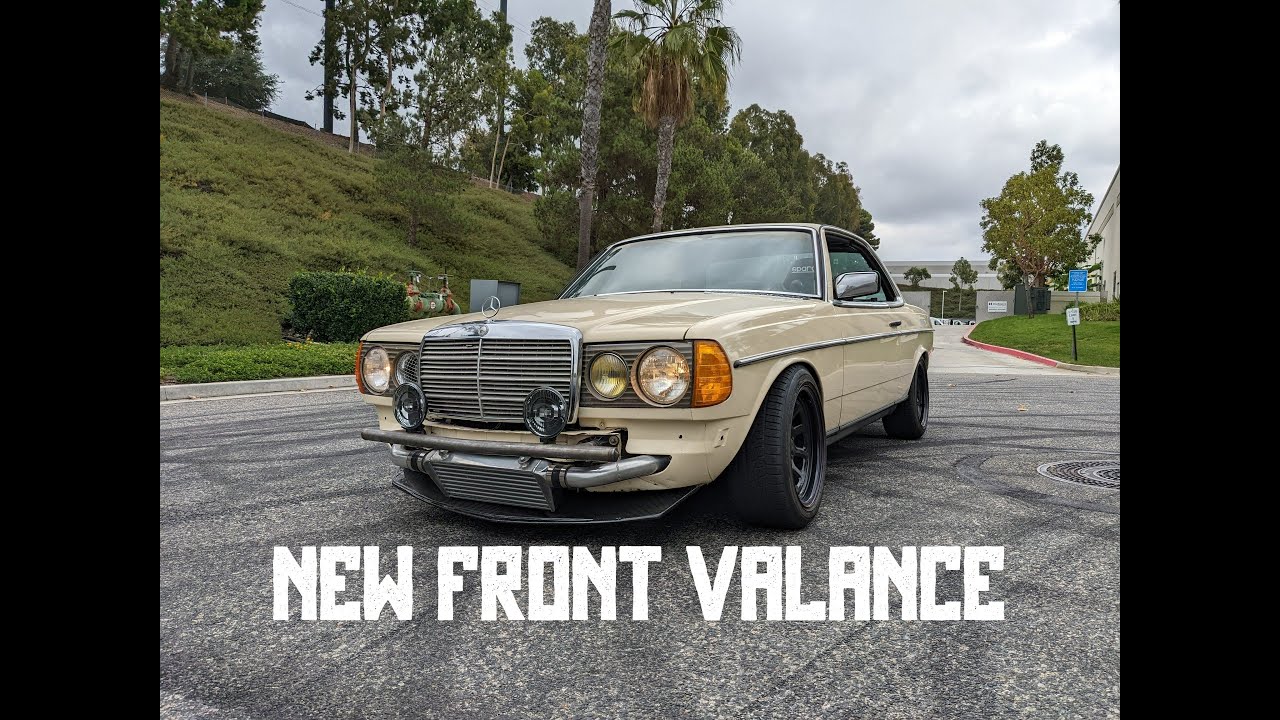 Carbon fiber valance chin spoiler w123 300cd 1jz - YouTube