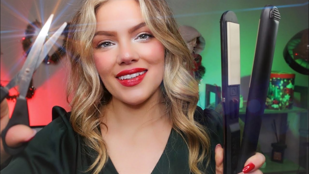 ASMR Self Care NYE Glow Up | Binaural Hair & Makeup: Hair Salon, MUA ...