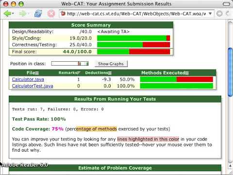 Web-CAT: Making an Assignment Submission and Viewing Results - YouTube