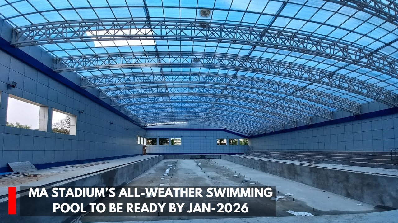 MA Stadium’s all-weather Swimming Pool to be ready by Jan-2026 - YouTube
