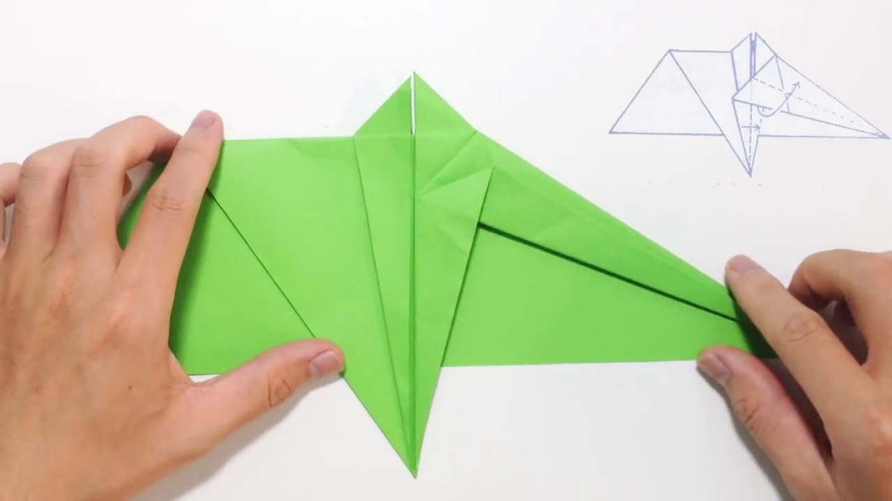Origami Dinosaur How to make an Origami Flying Dinosaur Pterodactyl 1 ...