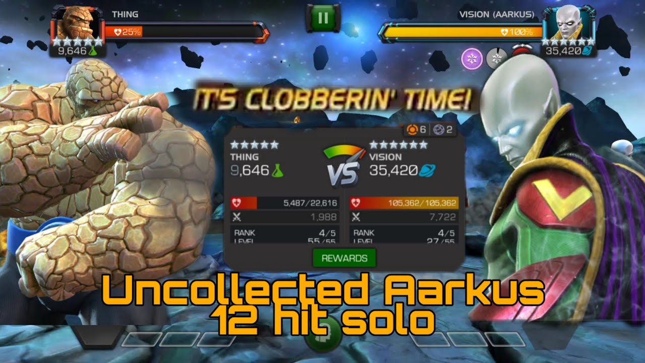 Uncollected Vision Aarkus 12 hit blitz - Marvel Contest of Champions ...
