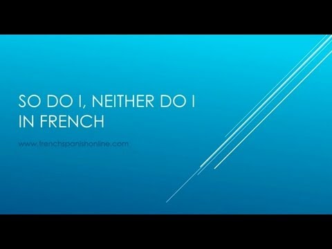 So do I in French - YouTube
