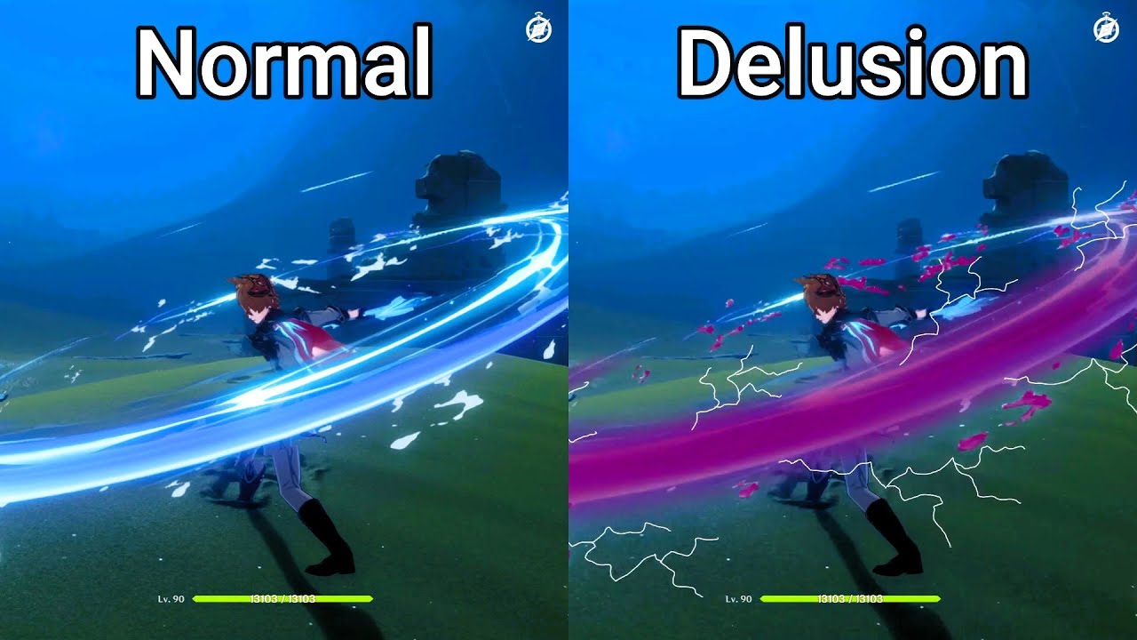 Childe Normal vs Delusion! Anime Effect Comparison - YouTube