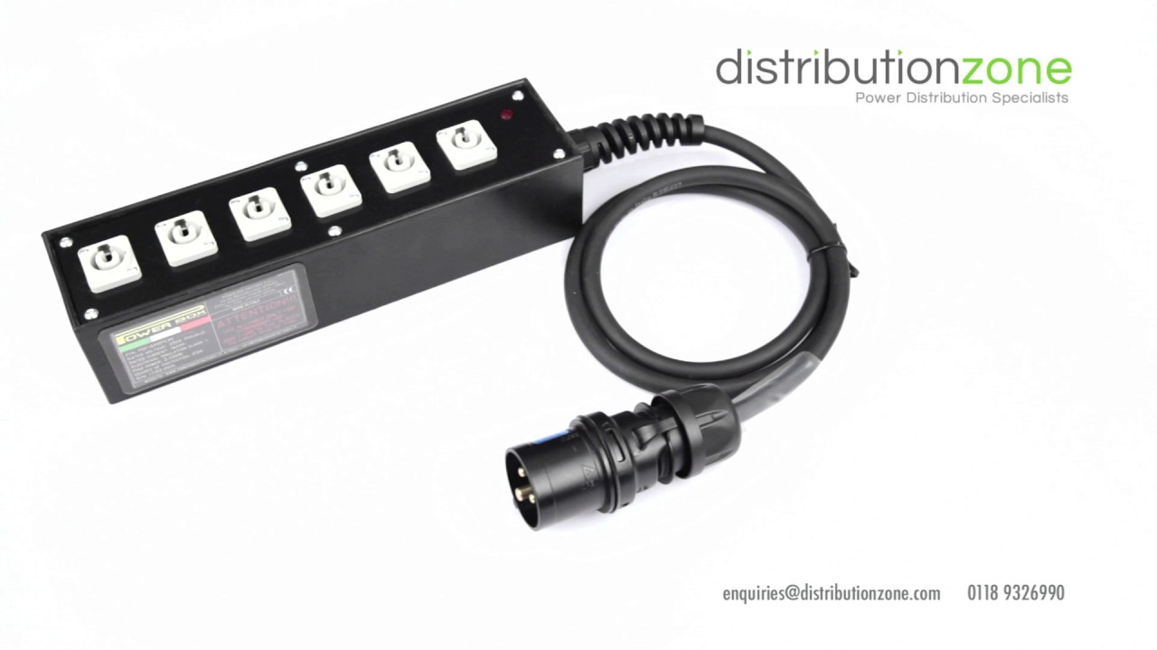 PowerBOX Rubber PowerCON 16Amp Comando Plug to 6 x PowerCON NAC3MPB ...