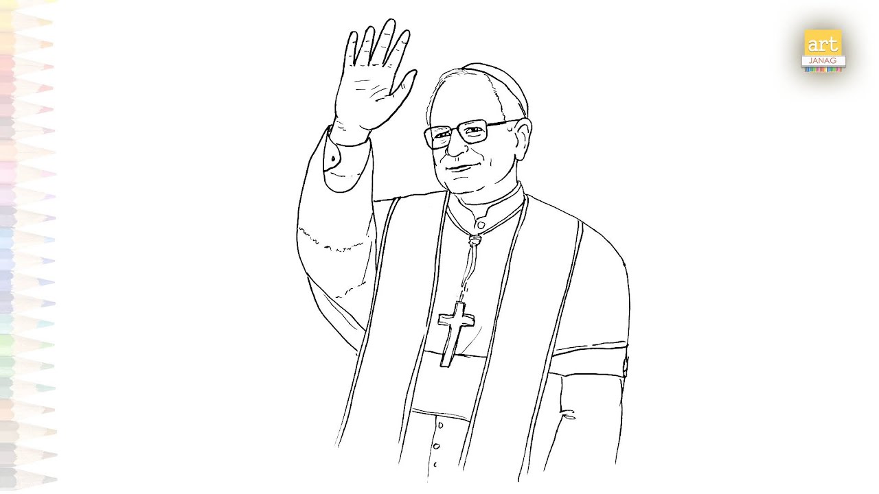 Pope Leo XIV drawings | Bible story sketches | How to draw Pope Leo XIV ...