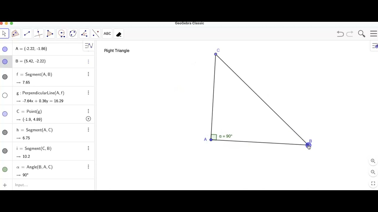 Geogebra: Right Triangle - YouTube