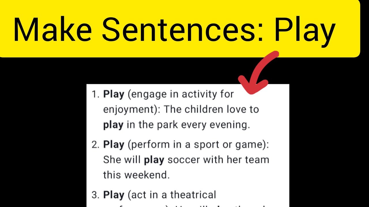 Make Sentences:Play||Play ka sentences - YouTube
