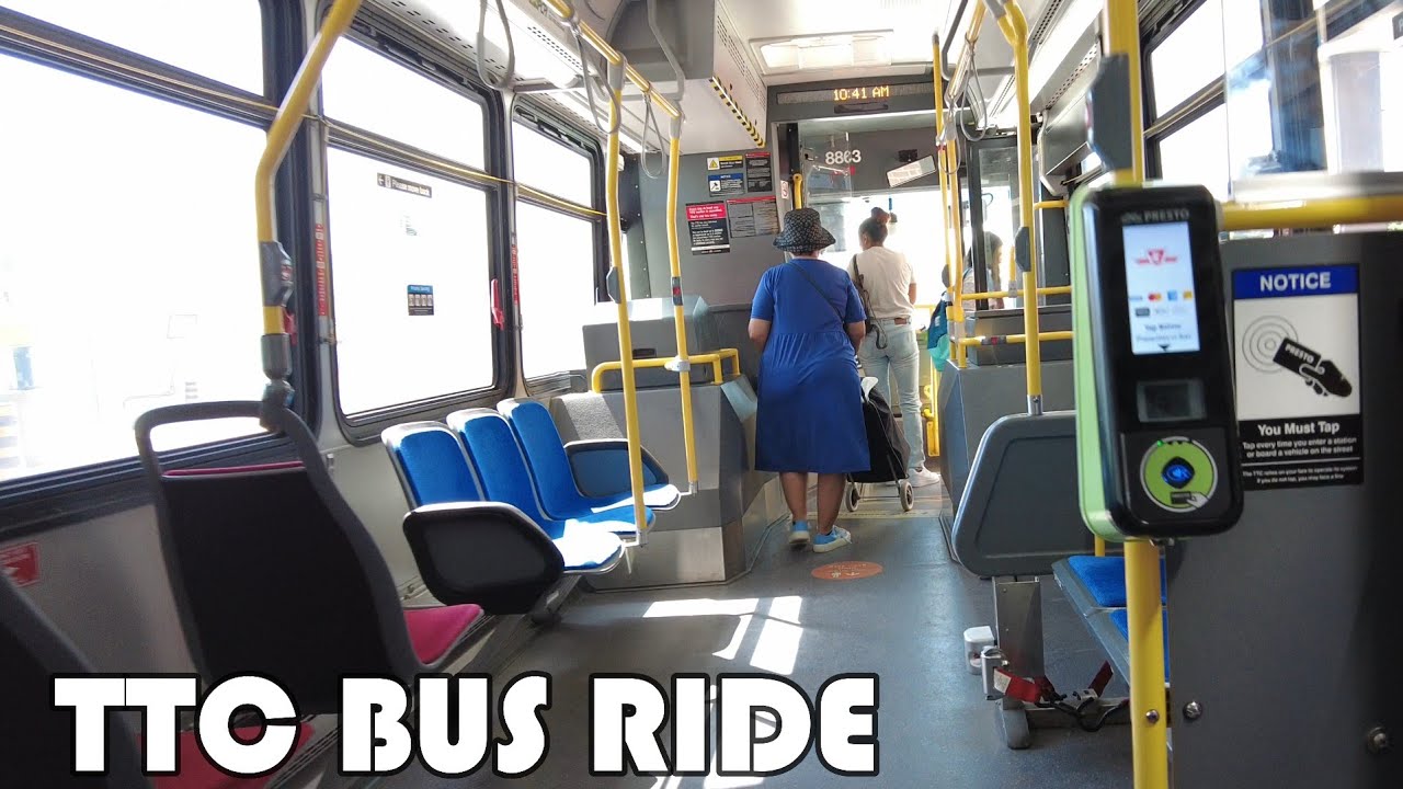 TTC 34 Bus Ride on Eglinton Avenue East from Don Mills to Kennedy ...