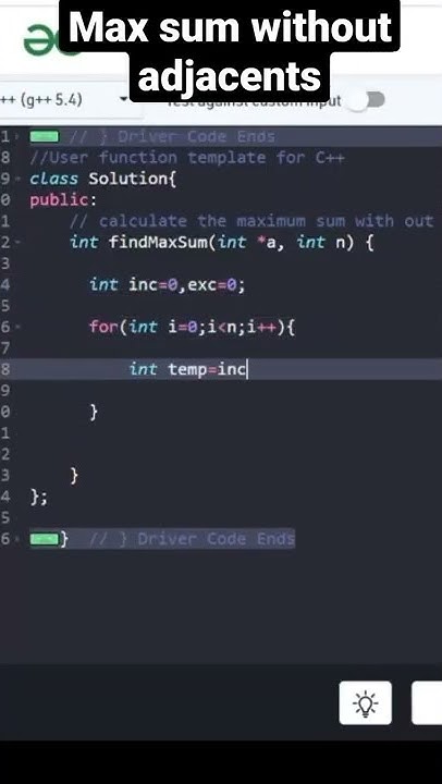 Max Sum Without Adjacents Array Gfg Practice Problem Solving Shorts Gfg Coding