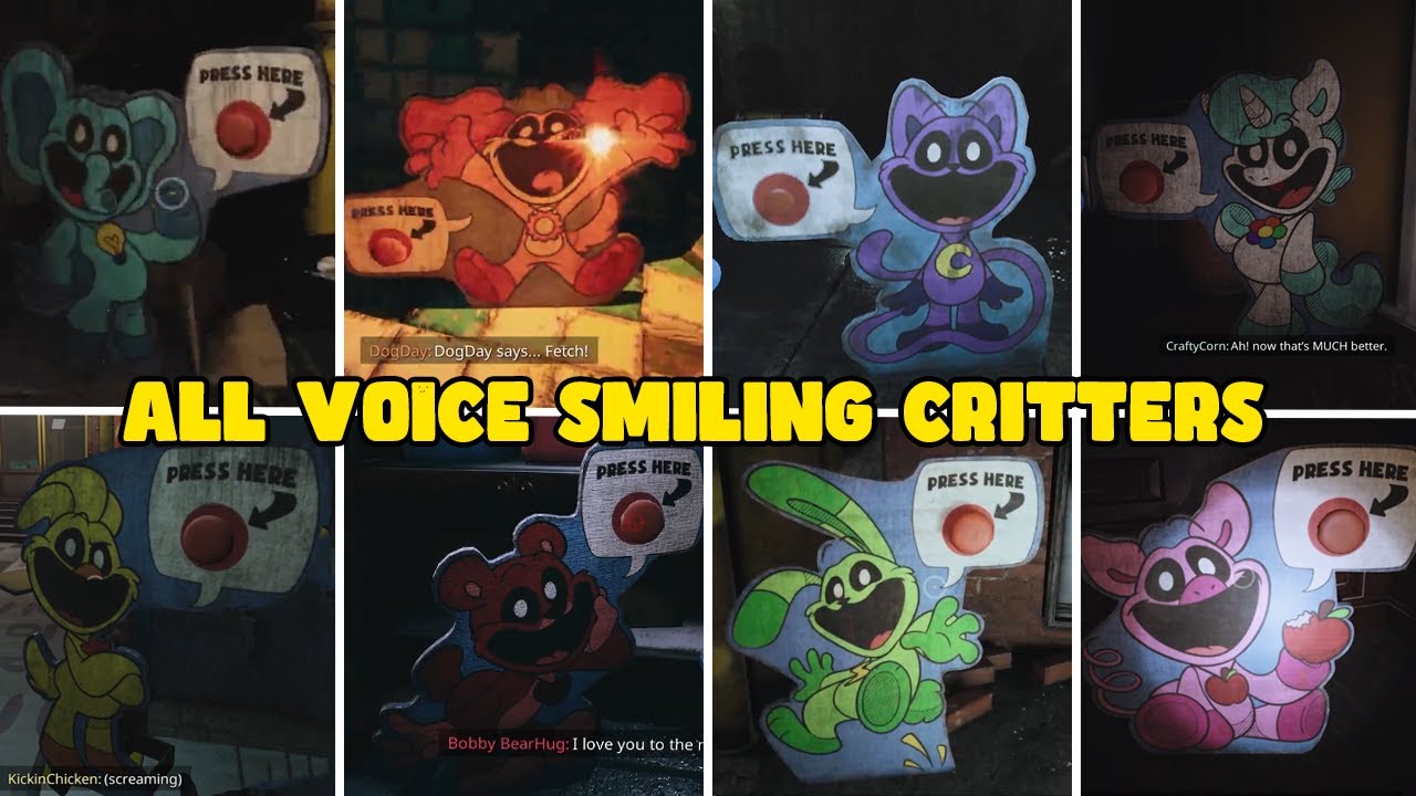 Poppy Playtime: Chapter 3 ALL Voice smiling critters - YouTube